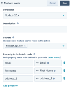 Hubspot Workflow Update User Properties Using Custom Code Rakesh Lawaju